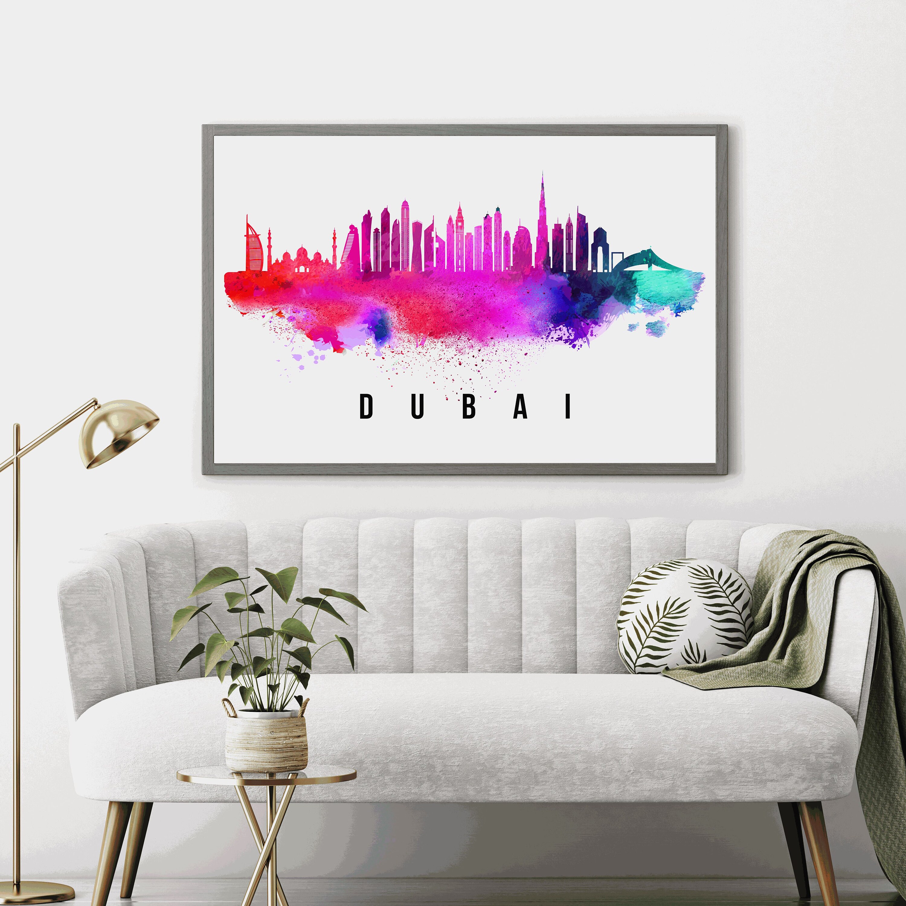 DUBAI United Arab Emirates Poster Skyline Poster Cityscape - Etsy