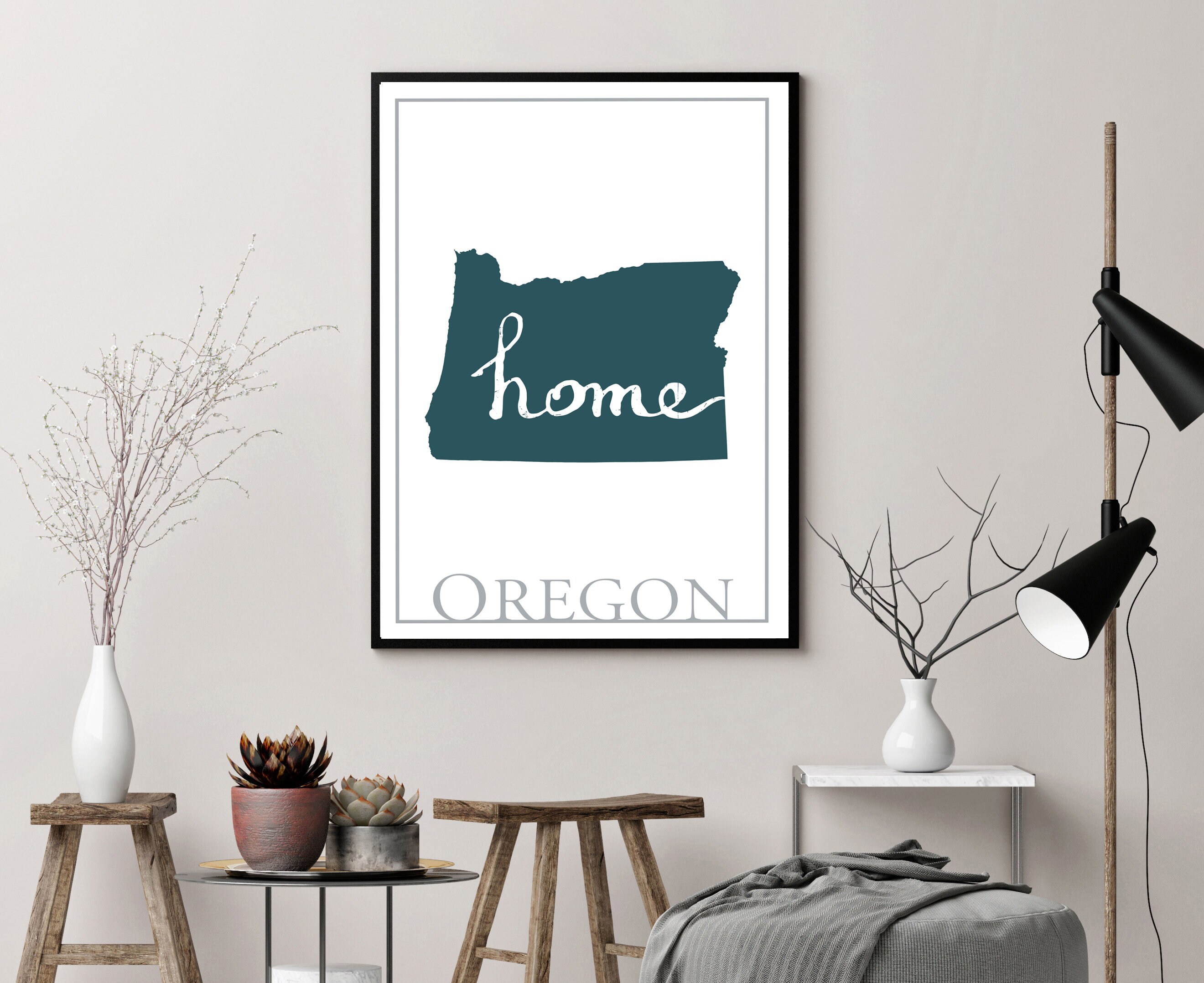 Oregon Map Wall Art Oregon Modern Map Print City Map Wall | Etsy
