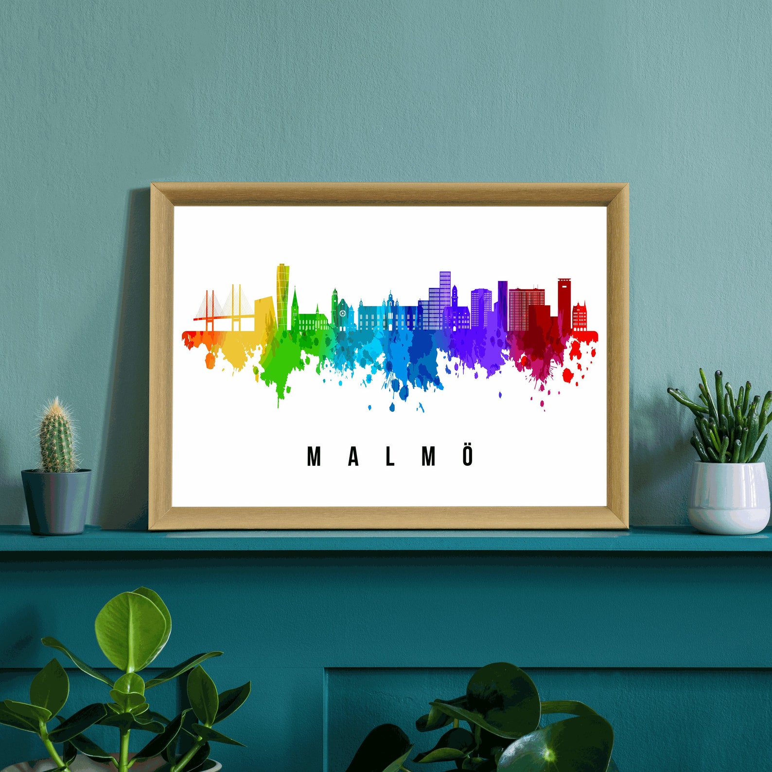 MALMO - SWEDEN Poster, Skyline Poster Cityscape and Landmark Malmo City ...