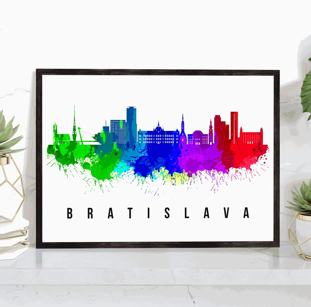 BRATISLAVA - SLOVAKIA Poster, Skyline Poster Cityscape and Landmark ...