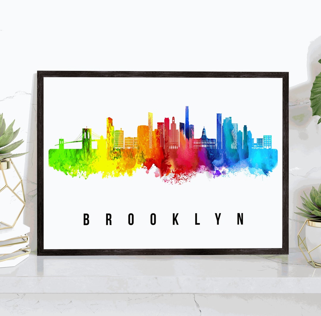 Brooklyn - New York Skyline Poster, Cityscape Painting, Brooklyn Poster ...