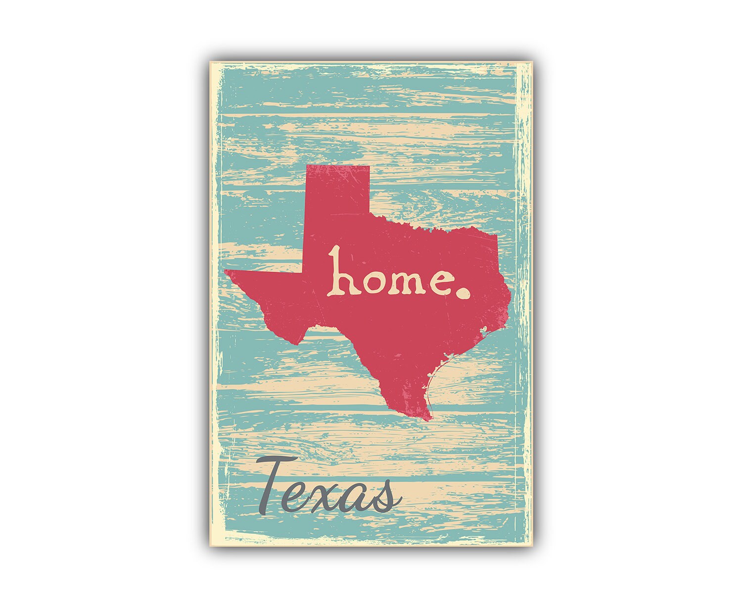 Retro Style Travel Poster Texas Vintage State Map Poster - Etsy