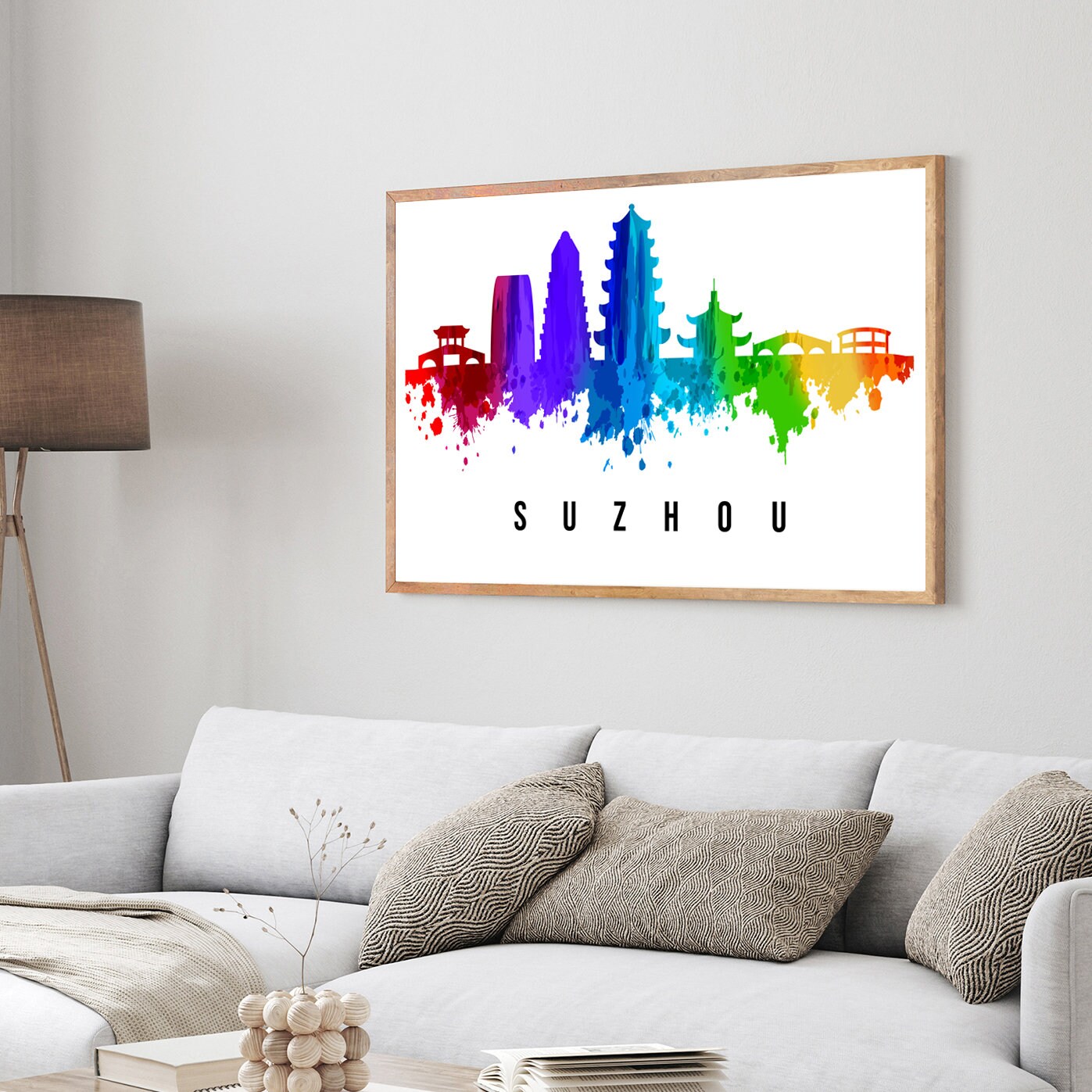Pera Print Suzhou China Skyline Poster, China Poster, Illustration ...