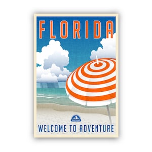 FLORIDA Retro Style Travel Poster, Florida Vintage Rustic Poster Print ...