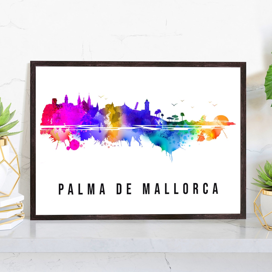 Palma De Mallorca Spain Poster, Skyline Cityscape Poster, Spain ...