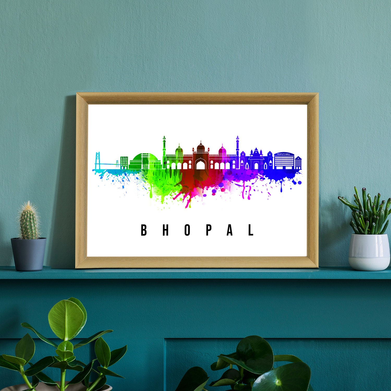 Bhopal India Poster, Skyline Poster Cityscape Poster, India Landmark ...
