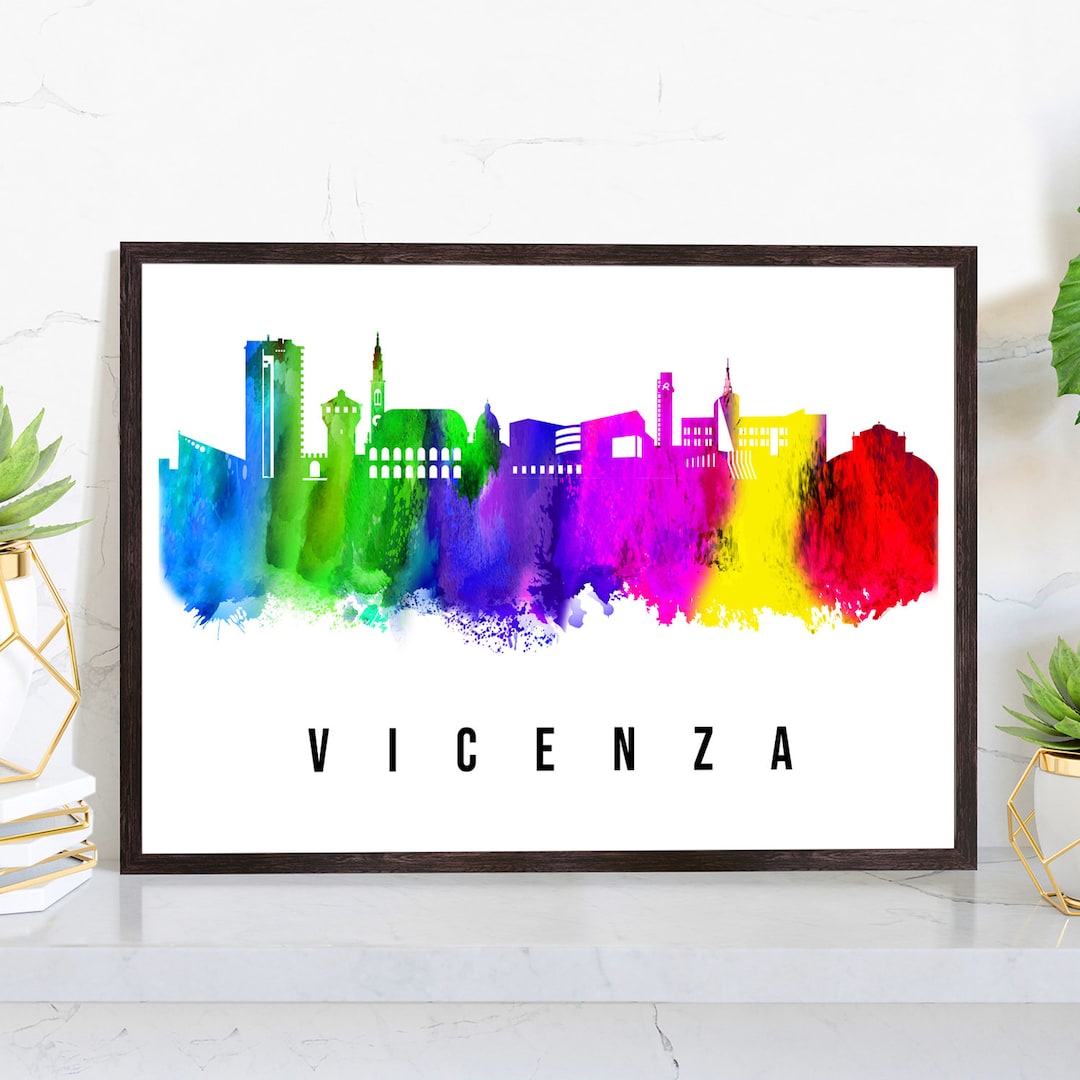 Vicenza Italy Poster, Skyline Poster Cityscape Poster, Italy Landmark ...