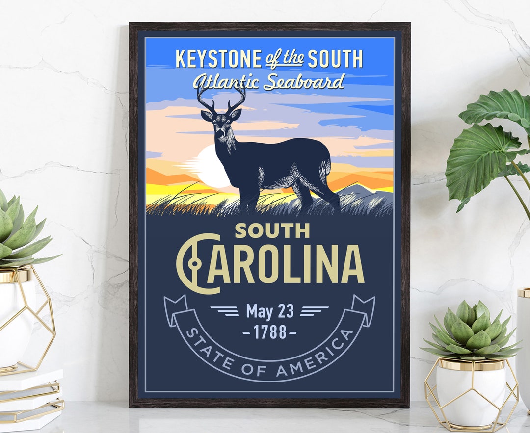 United States Poster, South Carolina State Poster Print, South Carolina ...