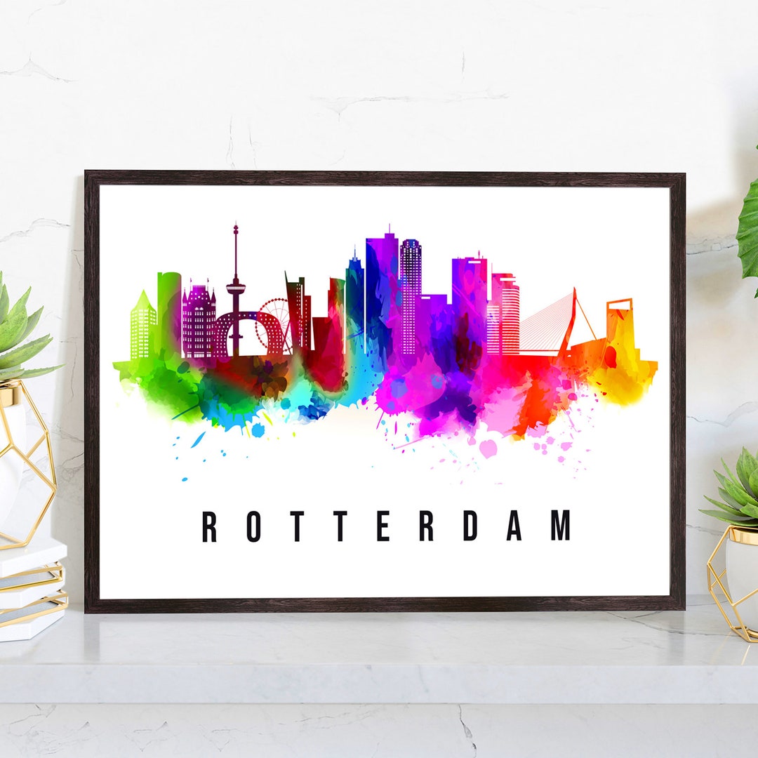 Rotterdam Netherland Poster, Skyline Poster Cityscape Poster ...