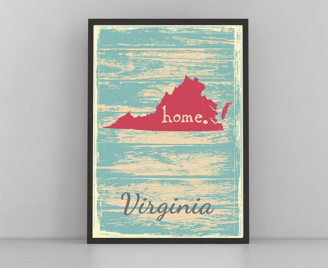Retro Style Travel Poster, Virginia Vintage State Travel Poster ...