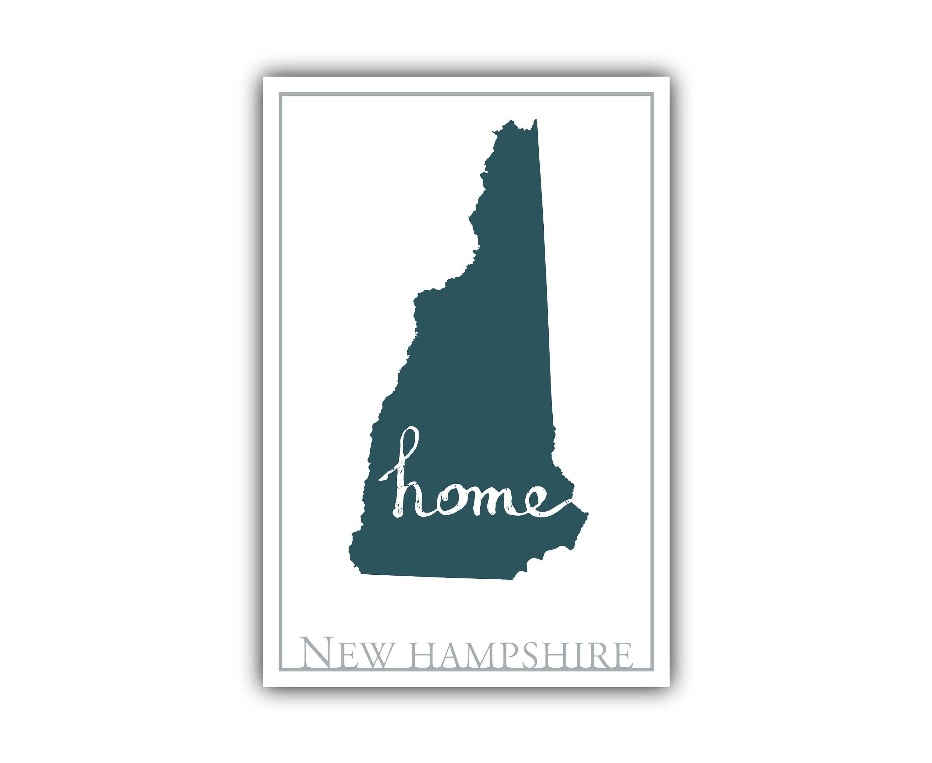 New Hampshire Map Wall Art New Hampshire Modern Map Print | Etsy