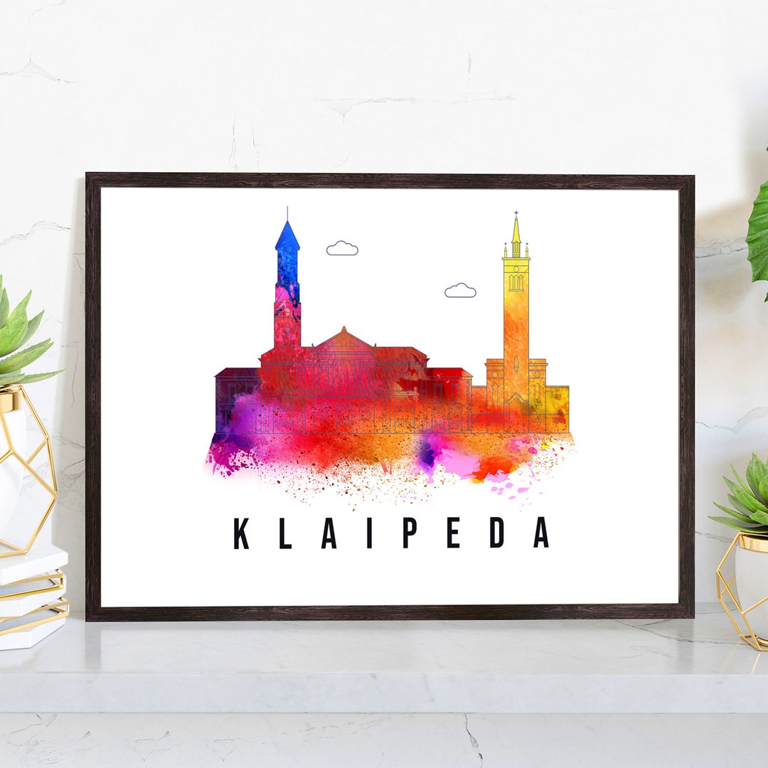 Klaipeda Lithuania Poster, Skyline Poster Cityscape Poster, Lithuania ...