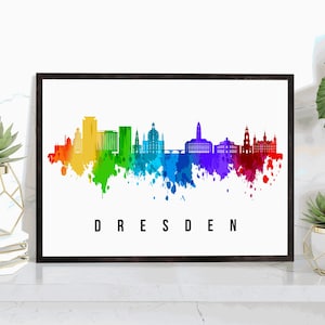 DRESDEN - GERMANY Poster, Skyline Poster Cityscape and Landmark Dersden ...