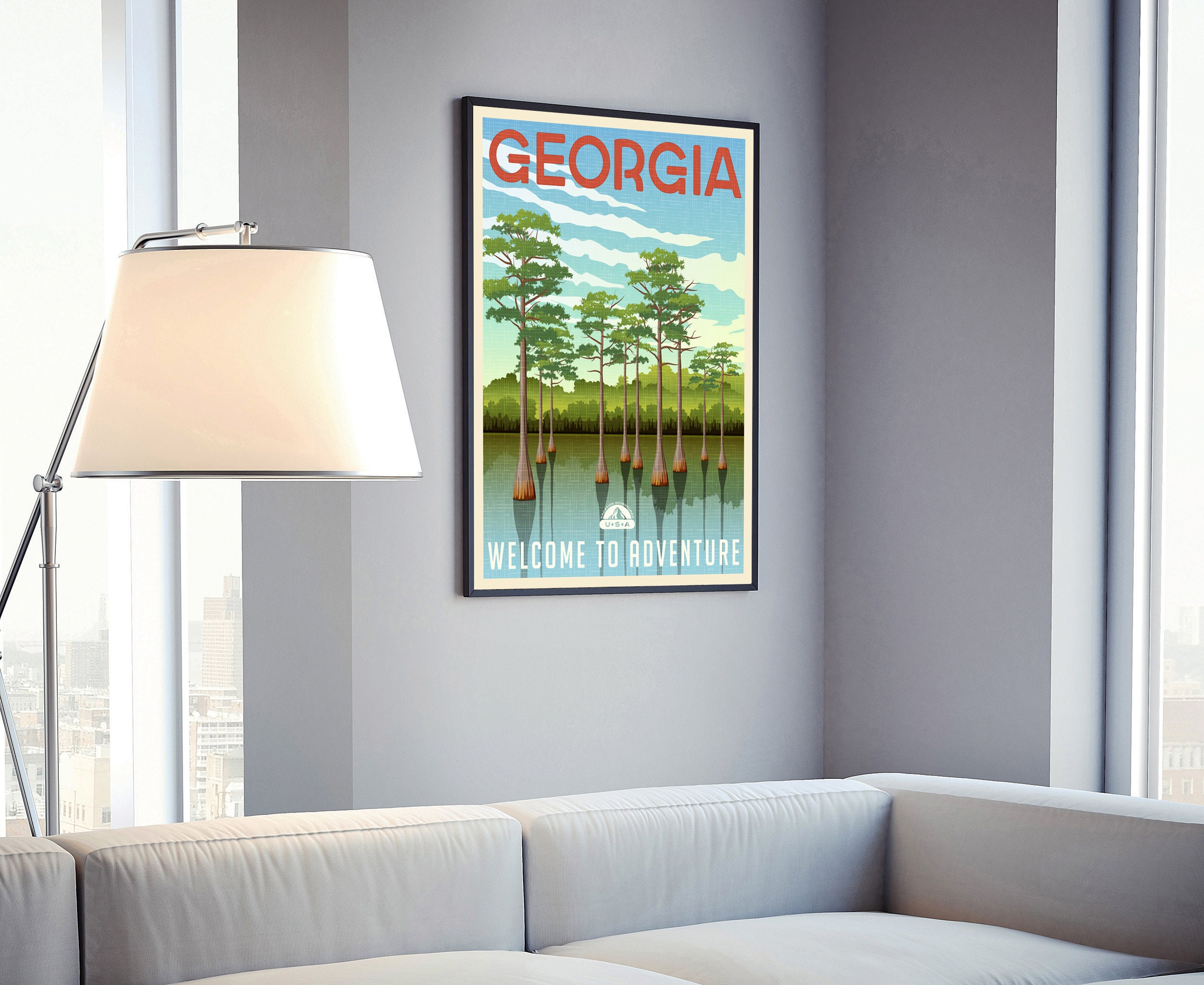 GEORGIA Retro Style Travel Poster Georgia Vintage Rustic - Etsy