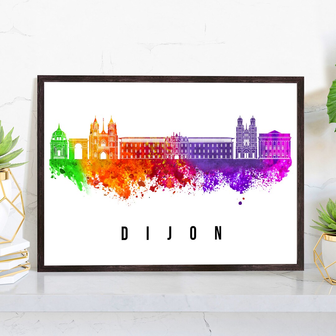 Dijon France Poster, Skyline Poster Cityscape Poster, France Landmark ...