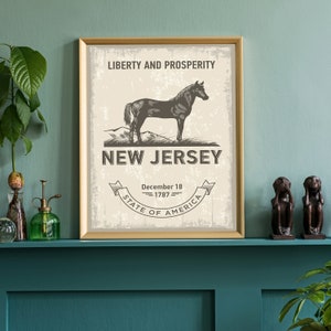 New Jersey State Symbol Poster, New Jersey State Poster Print, State ...