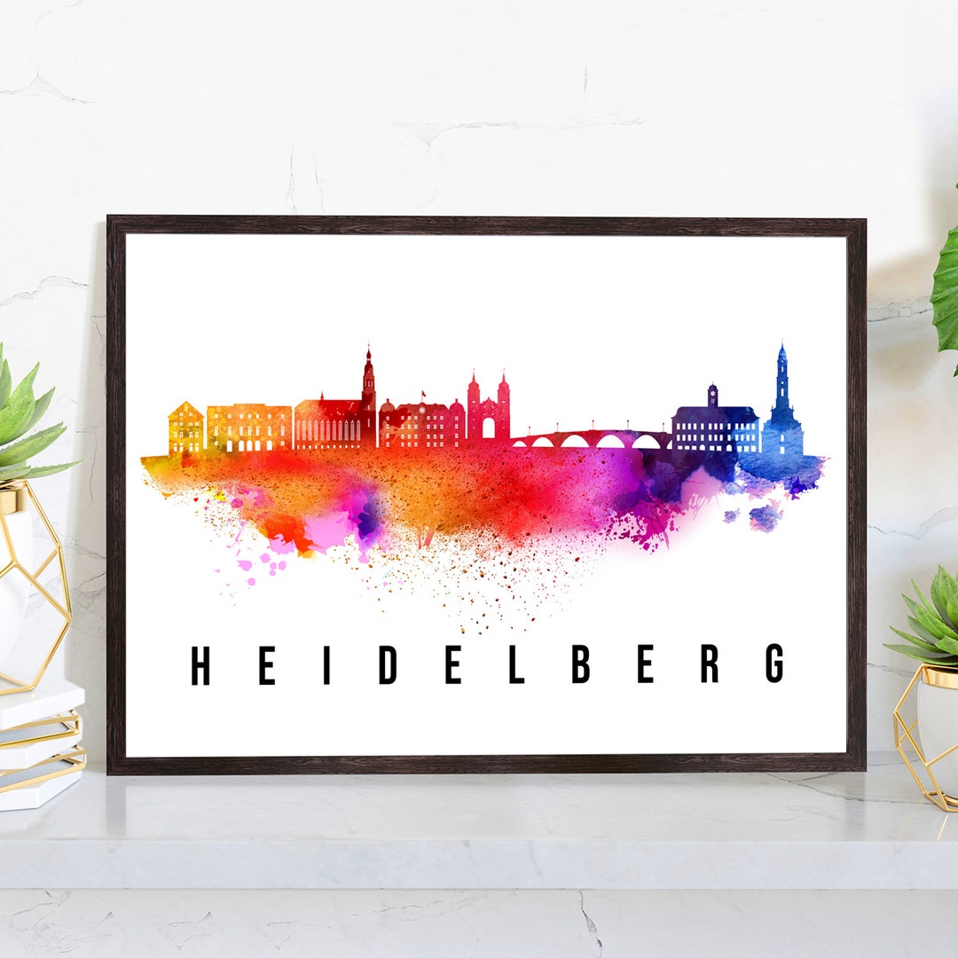 Heidelberg Germany Poster, Skyline Poster Cityscape Poster, Germany ...