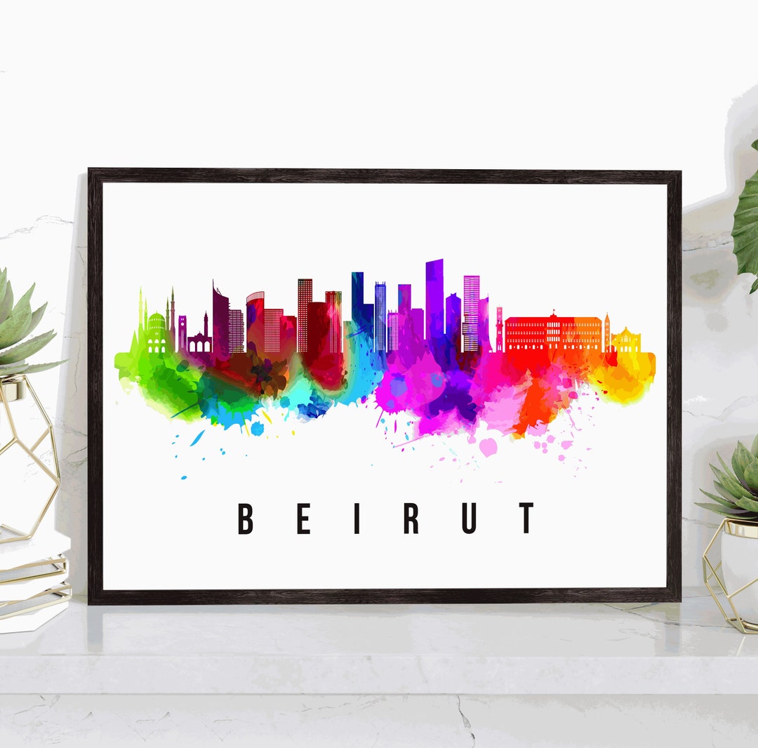 BEIRUT - LEBANON Poster, Skyline Poster Cityscape and Landmark Print ...