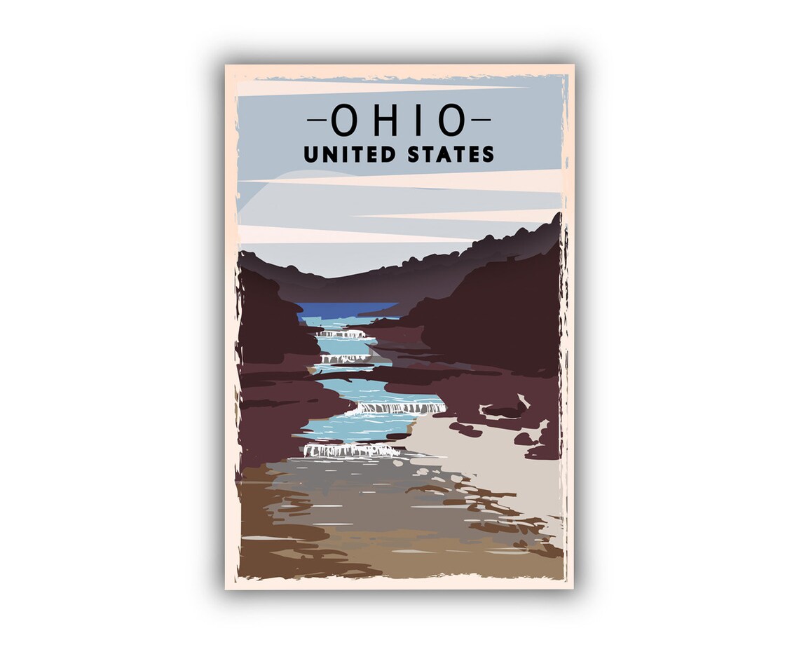 Retro Style Travel Poster Ohio Vintage Rustic Poster Print - Etsy