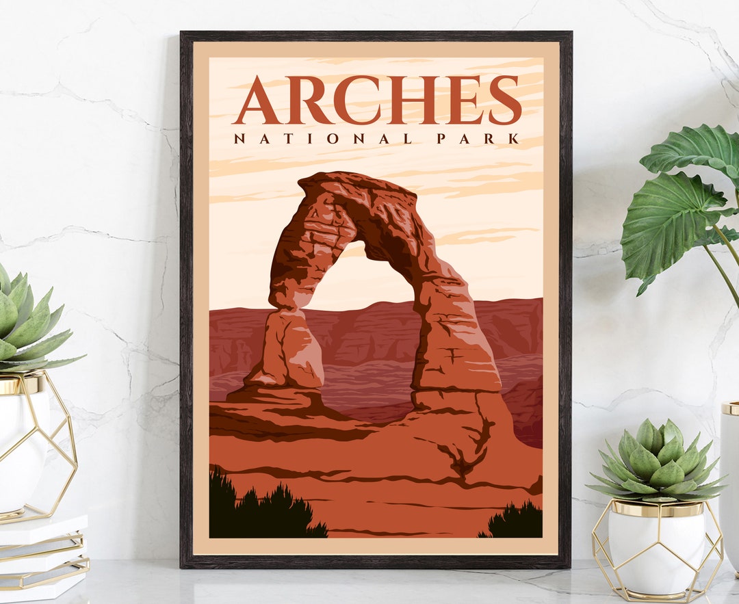 Arches National Park, Travel Poster Print, Utah National Park, Arches ...