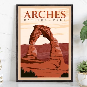 Arches National Park, Travel Poster Print, Utah National Park, Arches ...