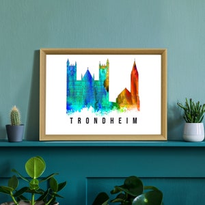 Trondheim Norway Poster, Skyline Poster Cityscape Poster, Norway ...