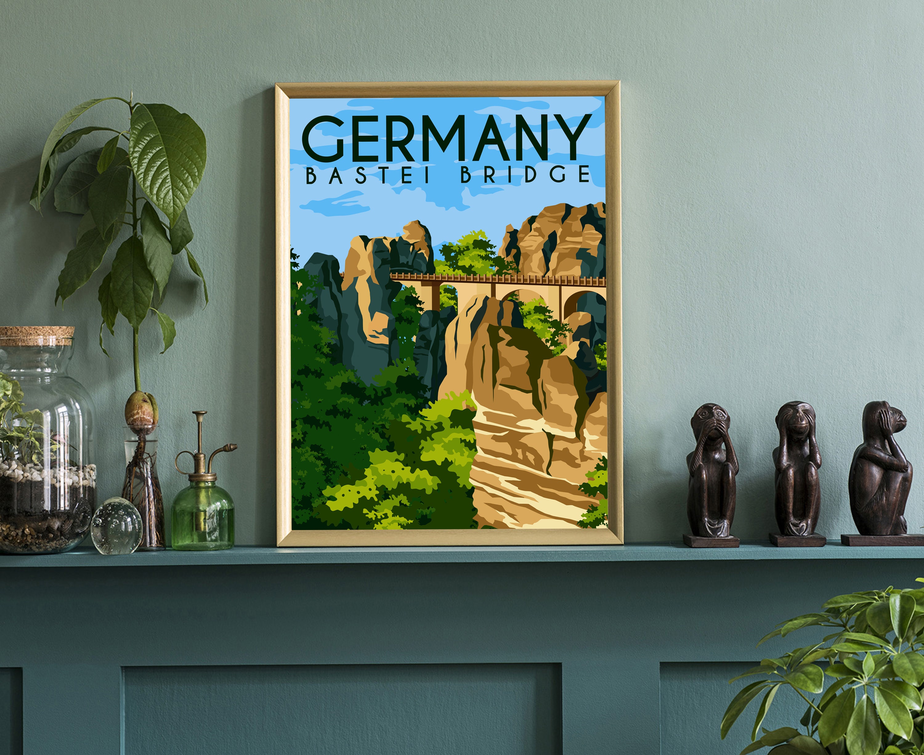GERMANY Travel Poster BASTEI BRIDGE Poster Germany Country - Etsy