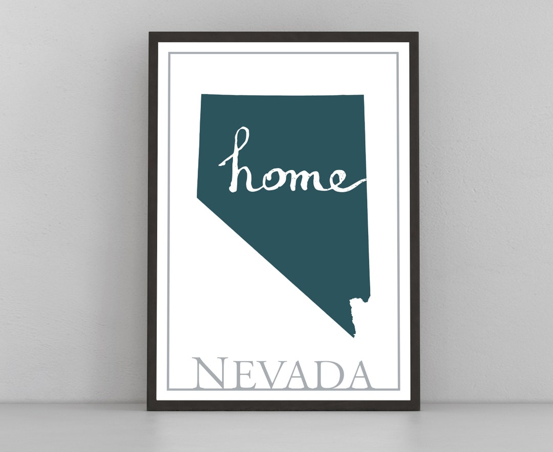 Nevada Map Wall Art, Nevada Modern Map Print, City Map Wall Decor ...