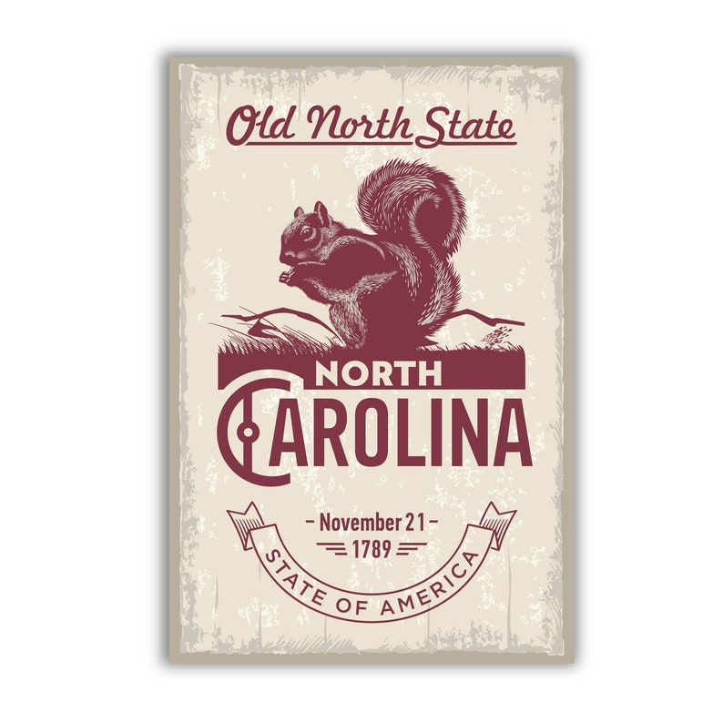 North Carolina State Symbol Poster State Poster Print North - Etsy