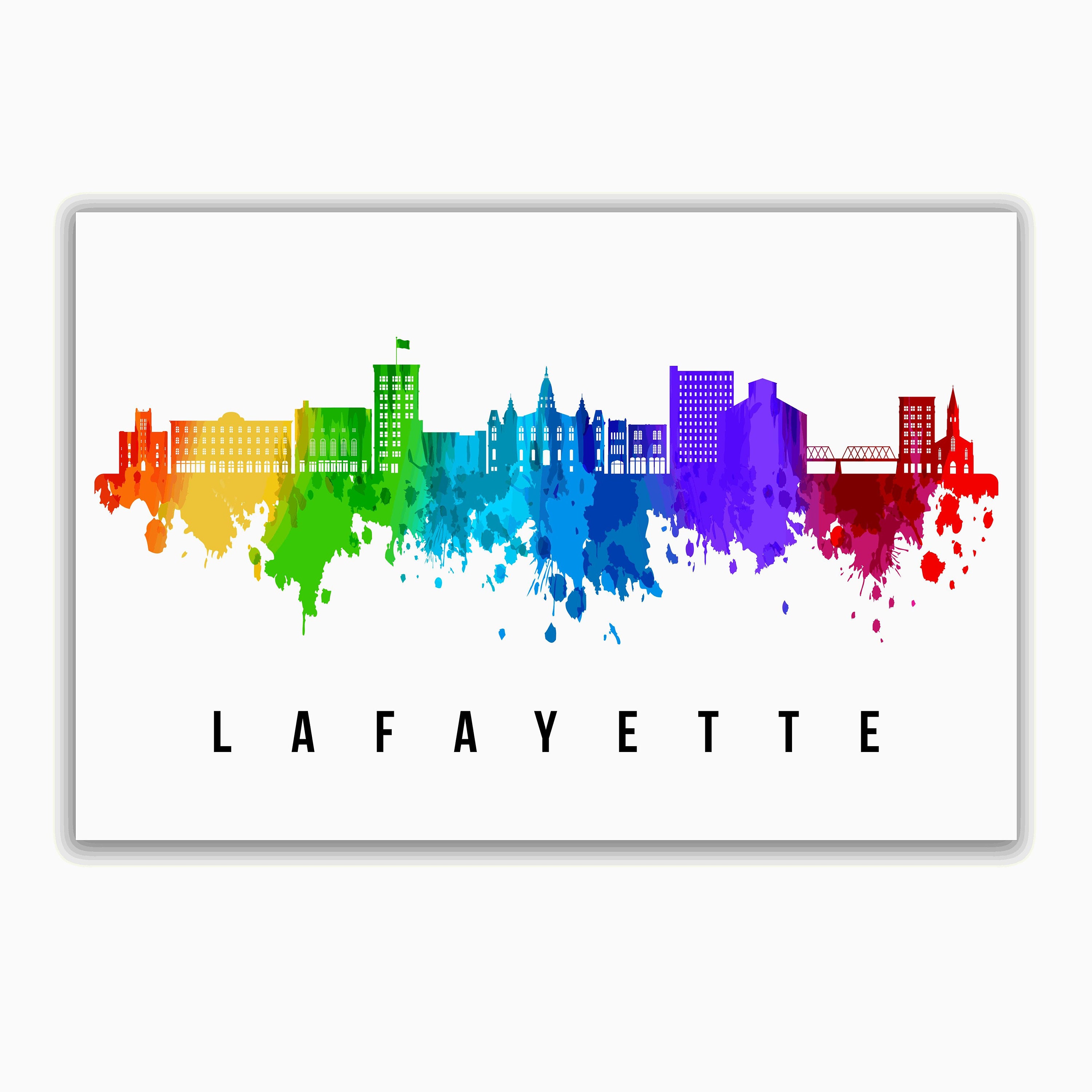 Lafayette Skyline Lousiana Poster Lousiana Cityscape - Etsy
