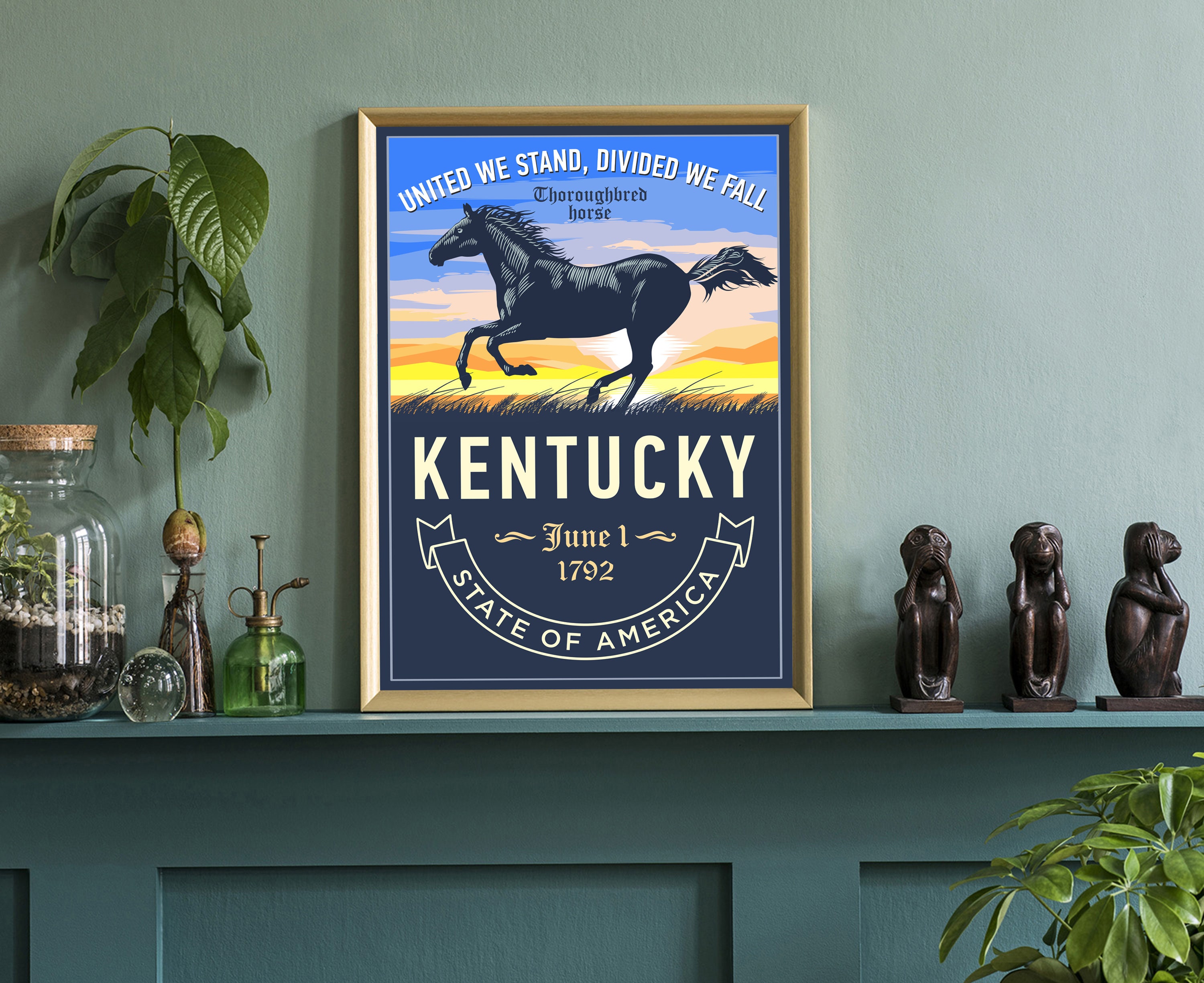 United States Poster Kentucky State Poster Print Kentucky - Etsy