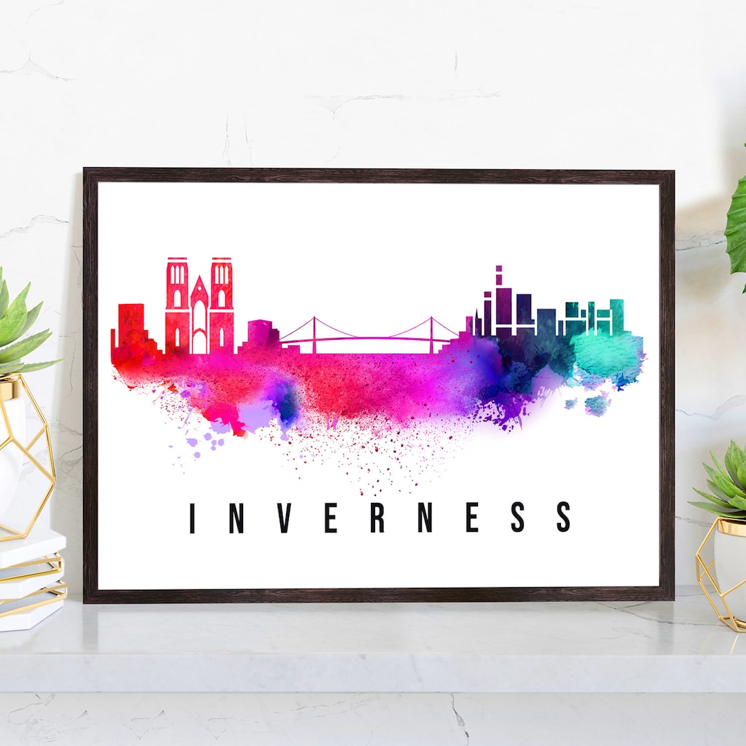 Scotland Inverness Poster, Skyline Poster Cityscape Poster, Scotland ...