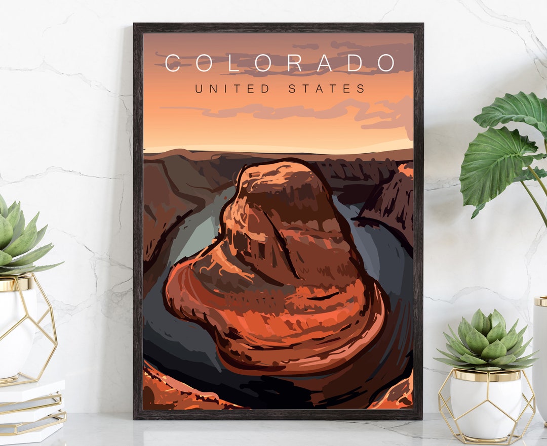 Retro Style Travel Poster, Colorado Vintage Rustic Poster Print, Home ...