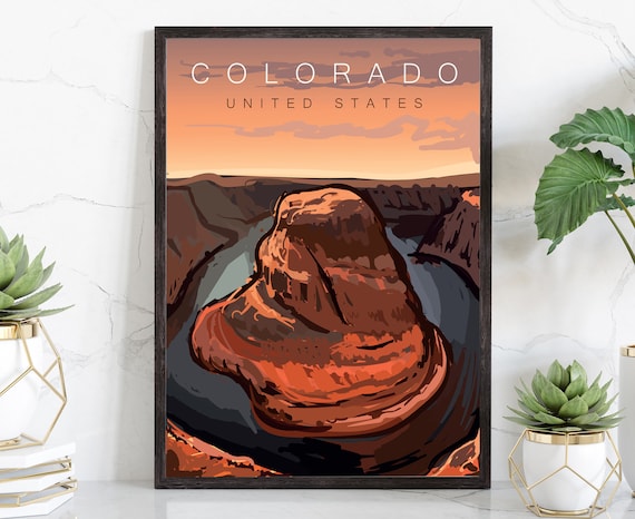 Retro Style Travel Poster Colorado Vintage Rustic Poster - Etsy