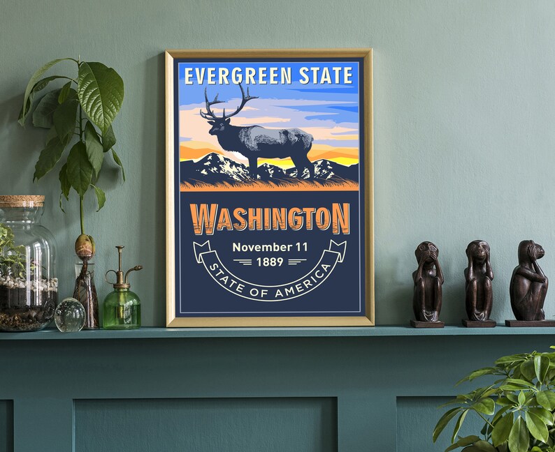 United States Poster Washington State Poster Print - Etsy