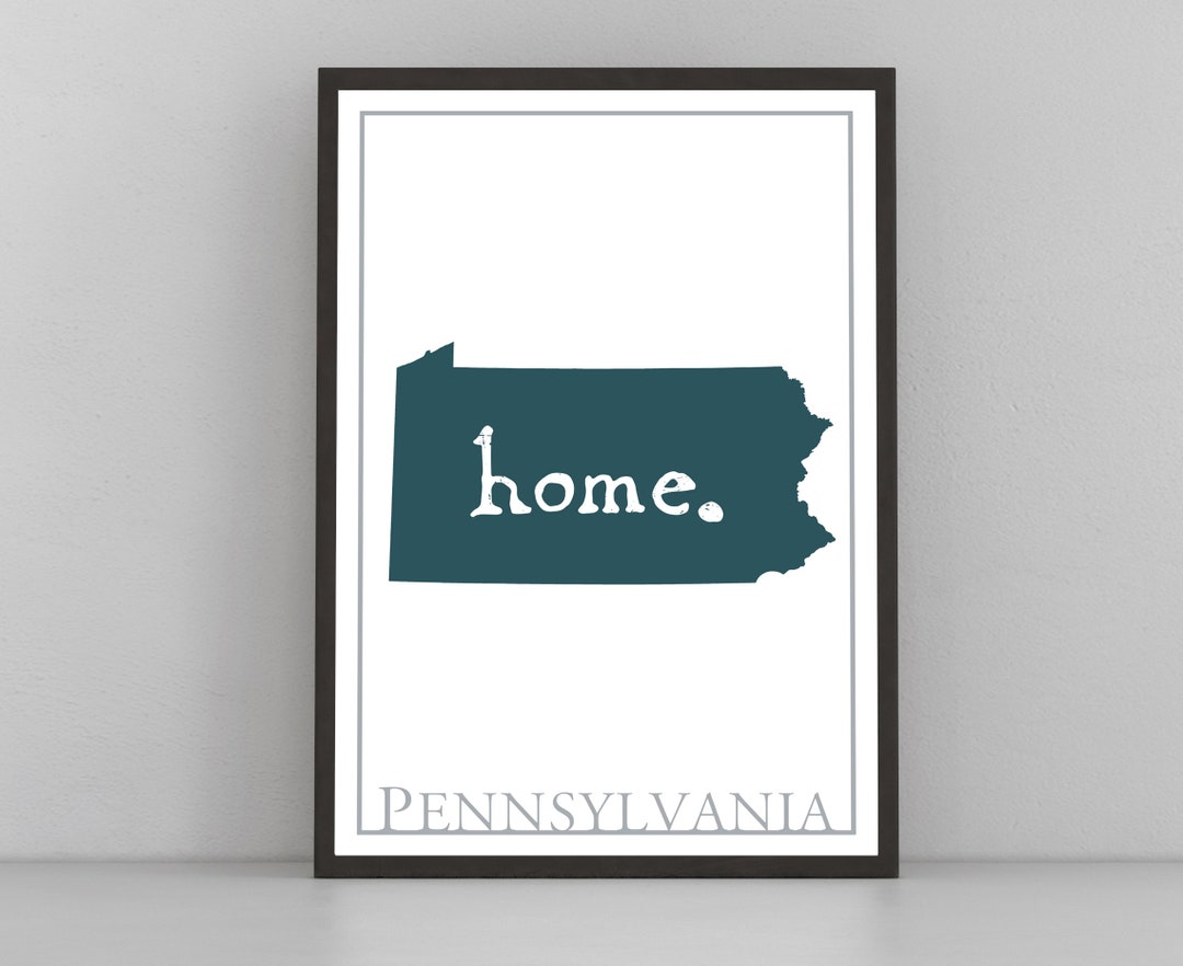 Pennsylvania Map Wall Art, Modern Map Print, City Map Wall Decor ...