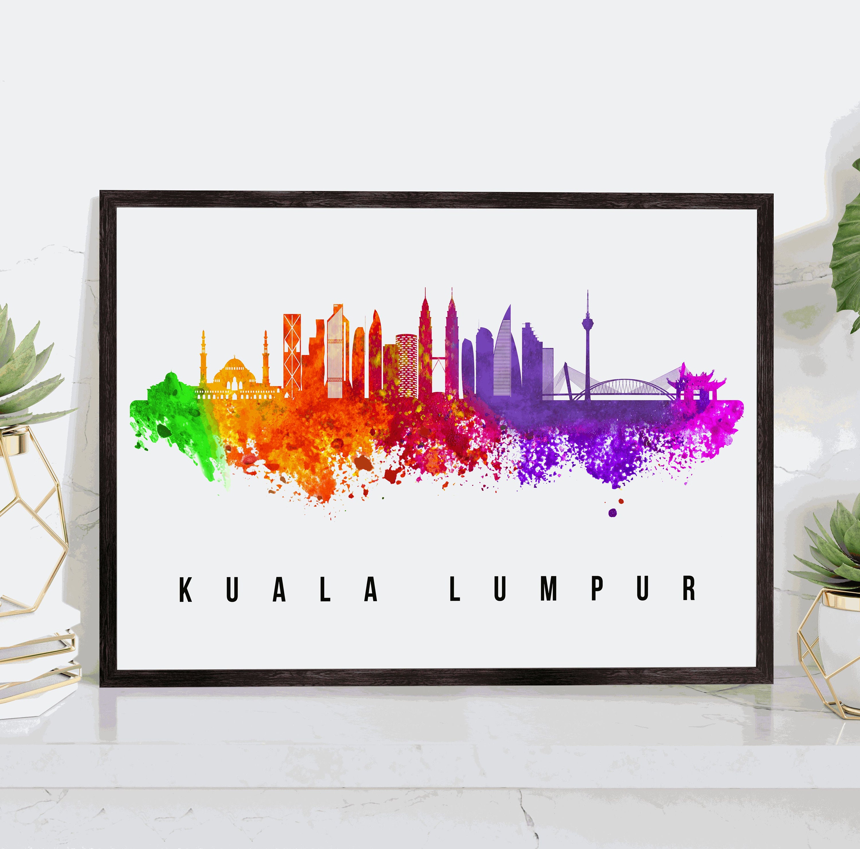 KUALA LUMPUR MALAYSIA Poster Skyline Poster Cityscape and - Etsy
