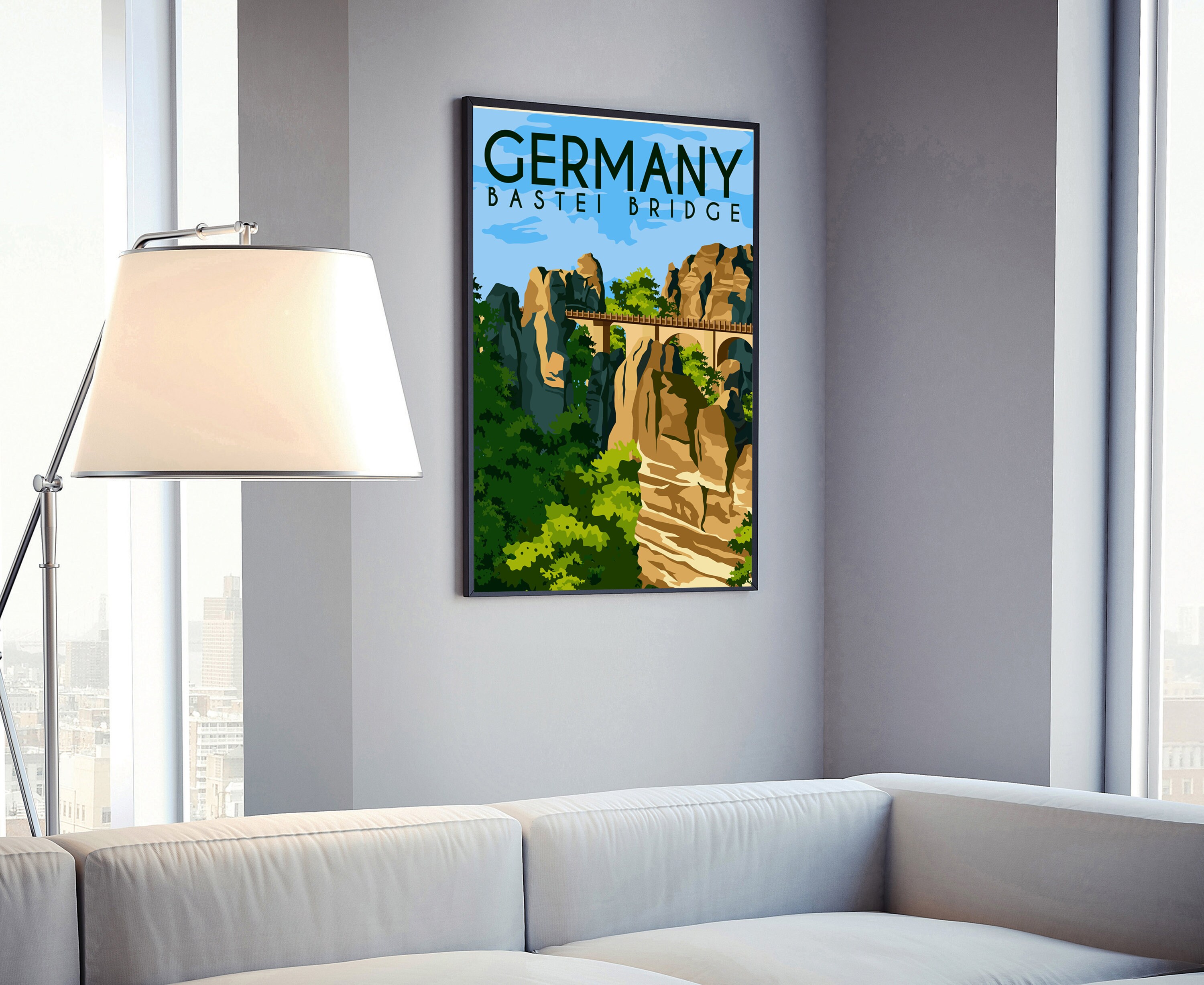 GERMANY Travel Poster BASTEI BRIDGE Poster Germany Country - Etsy