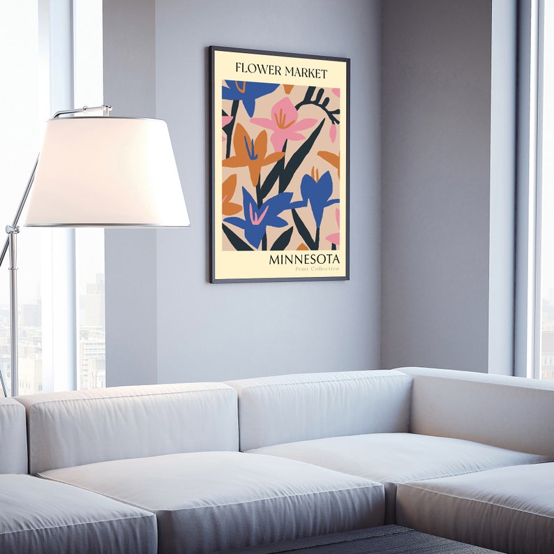 Minnesota State Flower Print, USA States Poster, Minnesota Flower ...