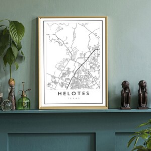 Helotes Texas City Map, Helotes Texas City Road Map Poster, City Street ...