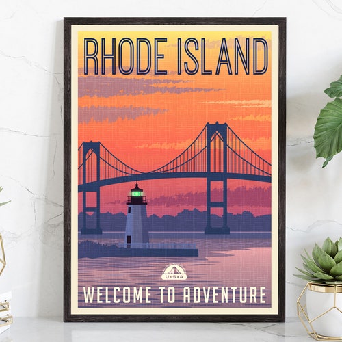 Printable Rhode Island State Art Print 8x10 Digital Wall Art - Etsy