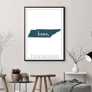 Tennessee Map Wall Art, Tennessee Modern Map Poster Print, City Map ...