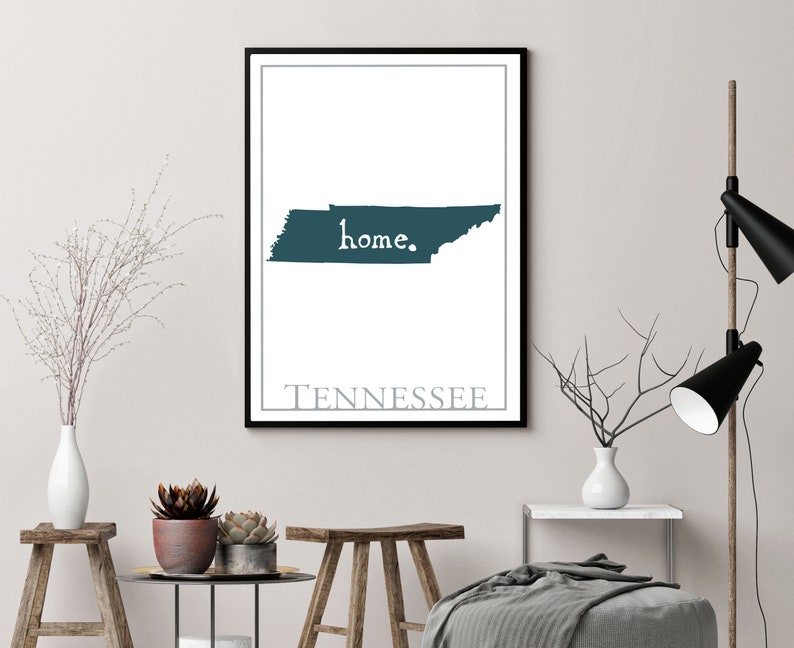 Tennessee Map Wall Art Tennessee Modern Map Poster Print | Etsy