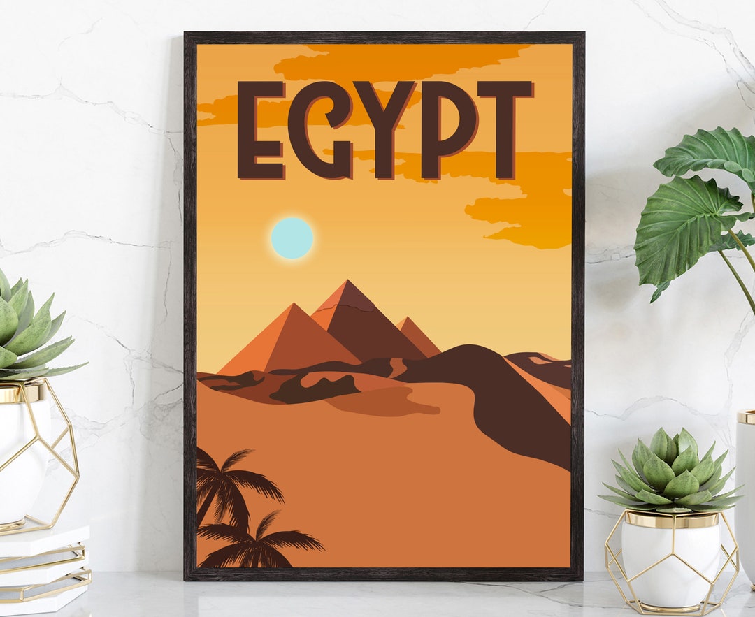 EGYPT Travel Poster, Egypt Cityscape and Landmark Poster Wall Art, Home ...