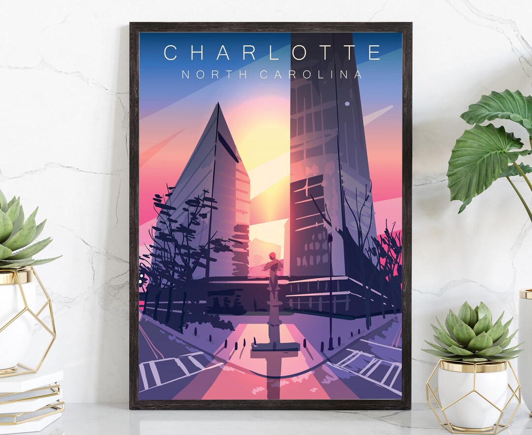 Retro Style Travel Poster, North Carolina Vintage Rustic Poster Print ...