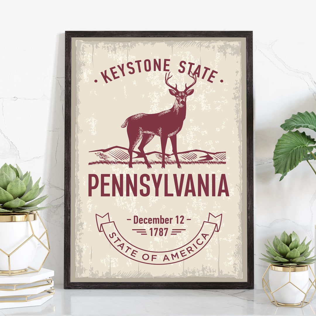 Pennsylvania State Symbol Poster, Pennsylvania State Poster Print ...