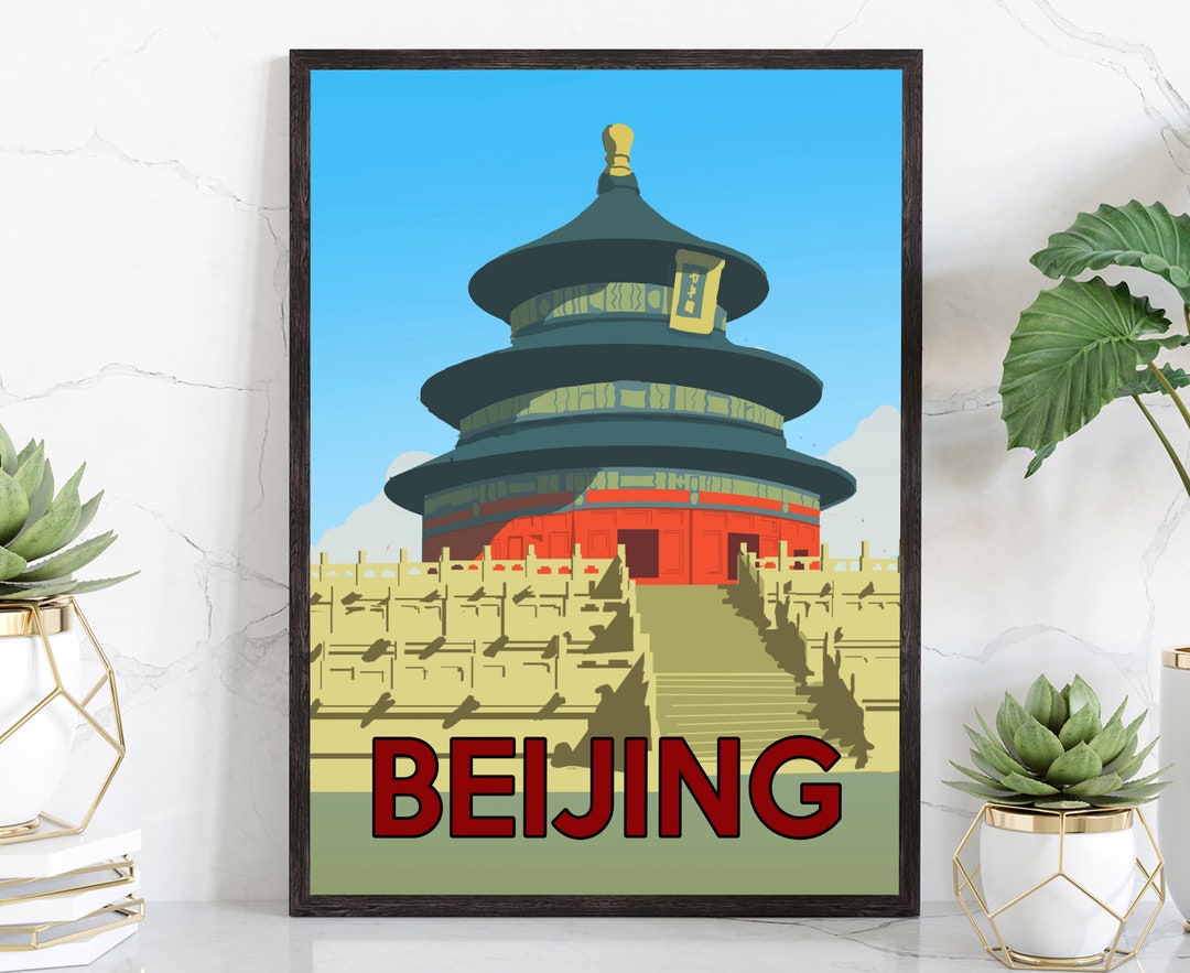 BEIJING Travel Poster, China Beijing Cityscape and Landmark Poster Wall ...