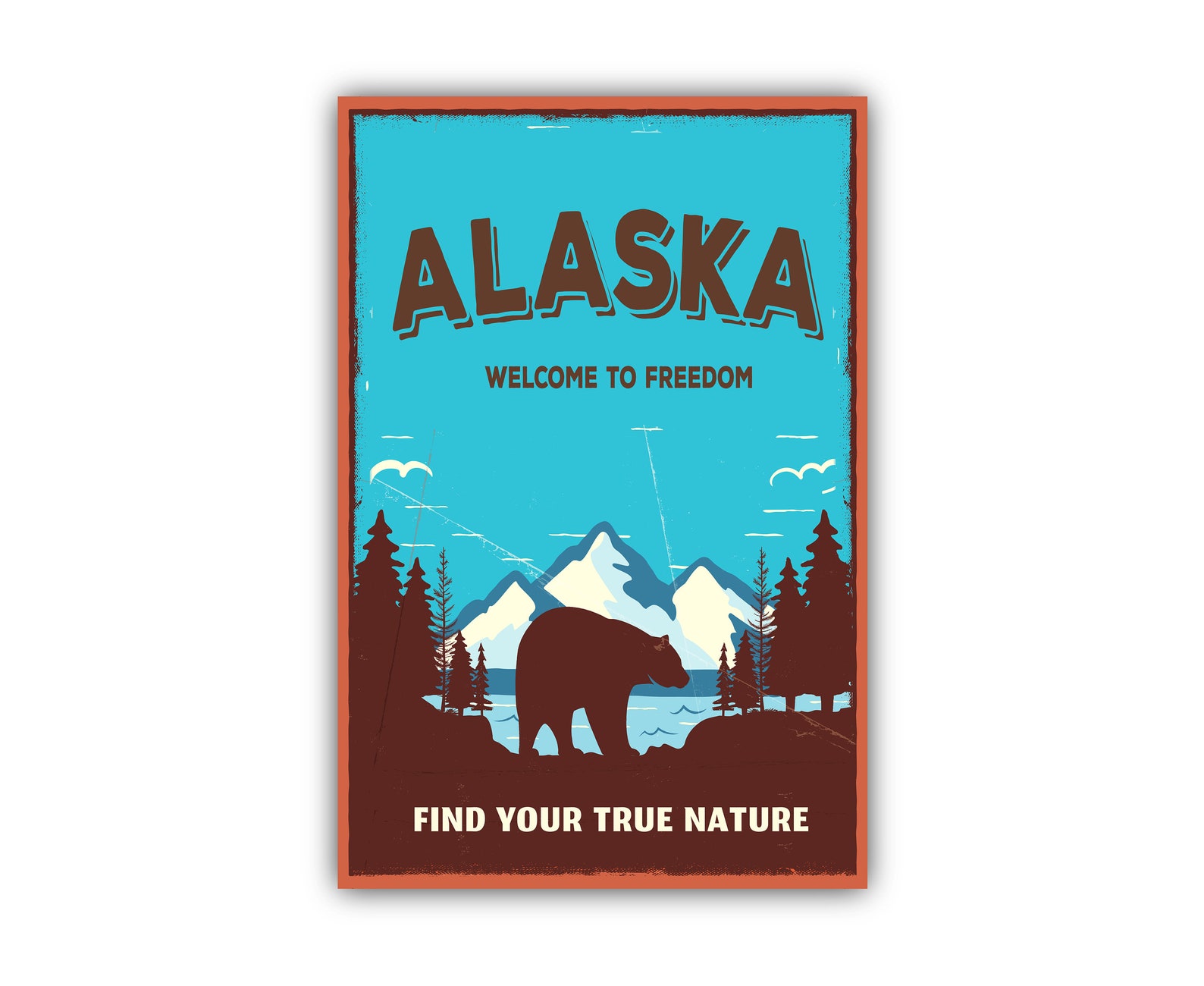Retro Style Travel Poster Alaska Vintage Rustic Poster Print - Etsy