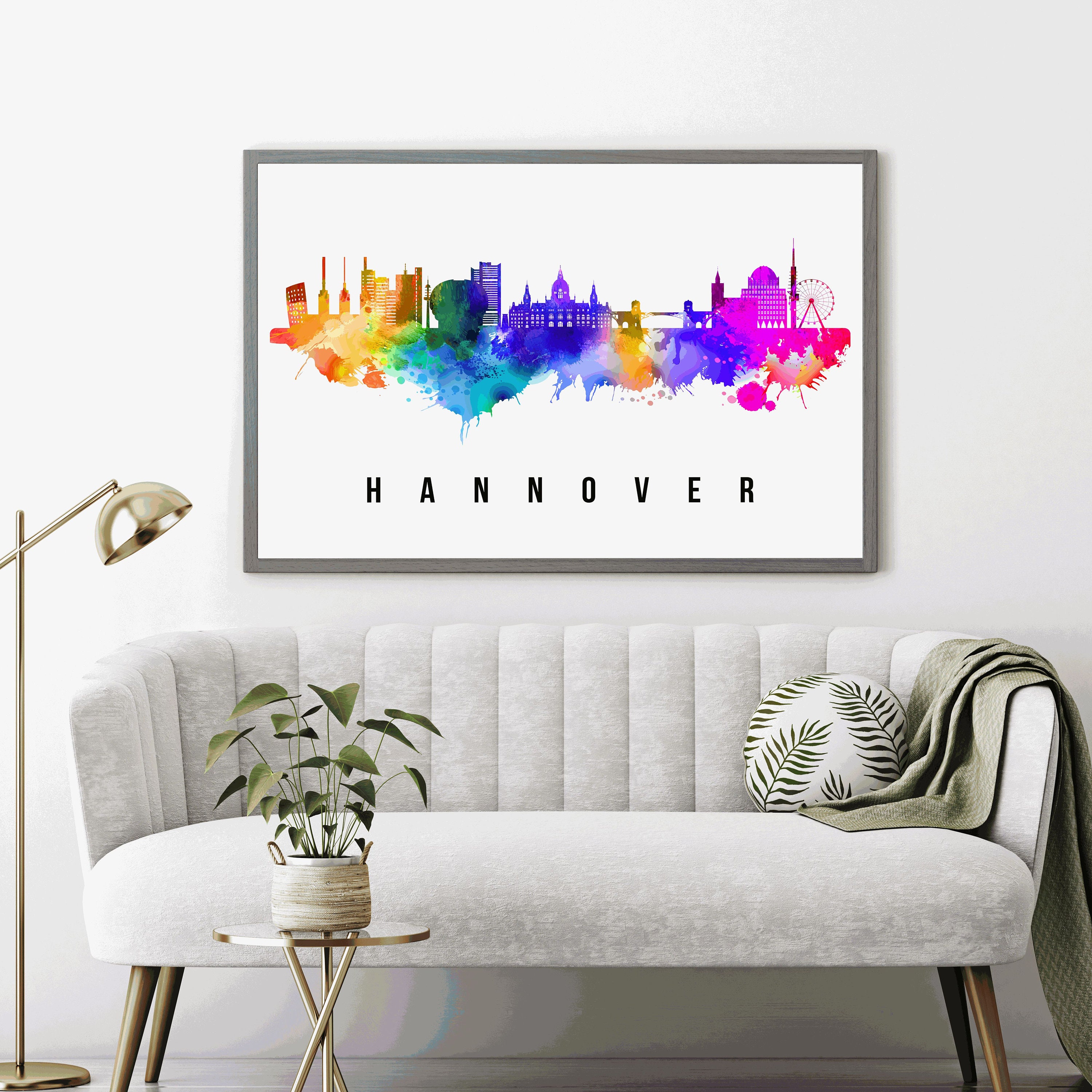 HANNOVER - GERMANY Poster, Skyline Poster Cityscape and Landmark ...