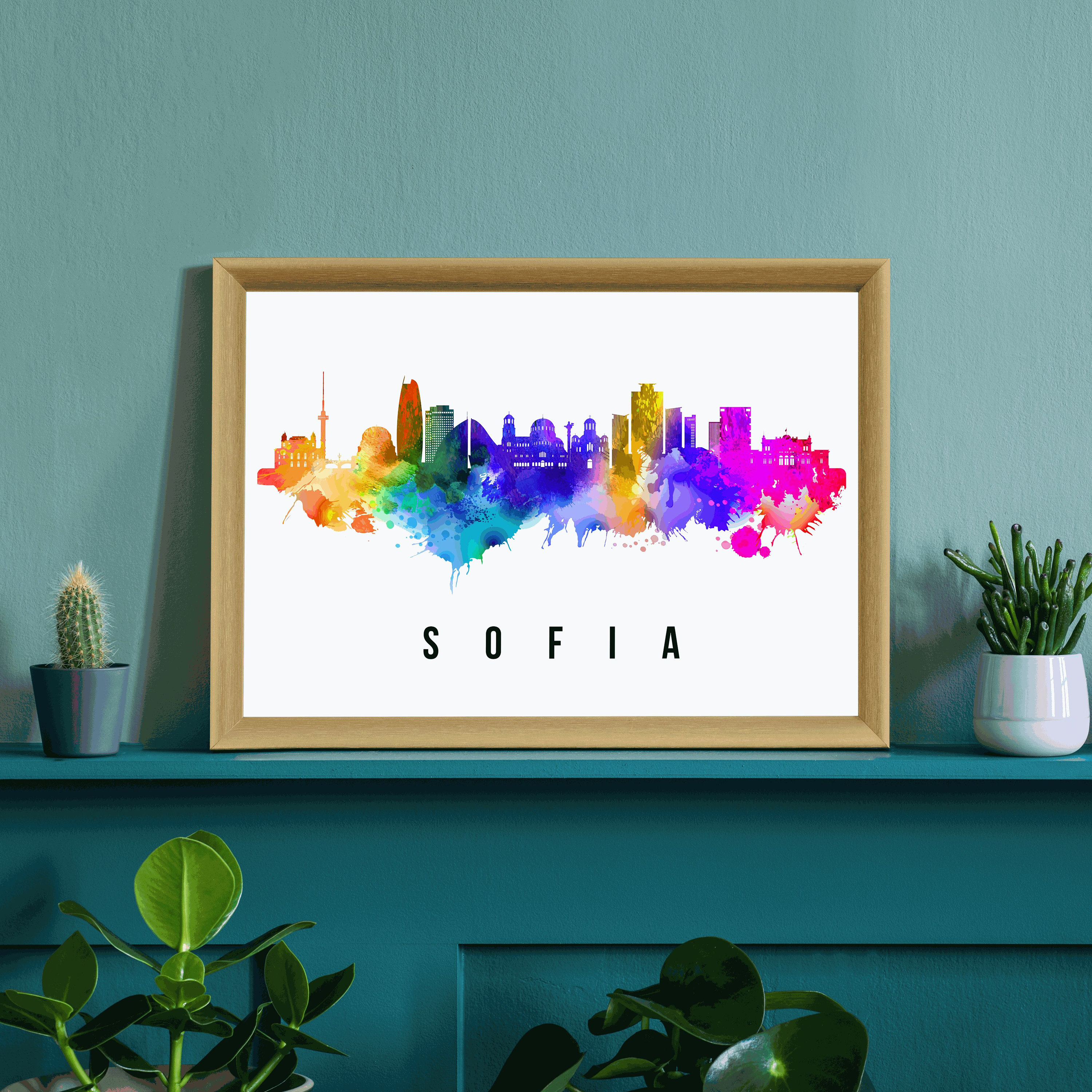 SOFIA BULGARIA Poster Skyline Poster Cityscape and Landmark - Etsy